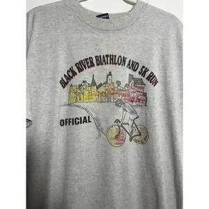 Fruit of the Loom | Shirts | Vintage 994 Black River Biathlon 5k Run ...